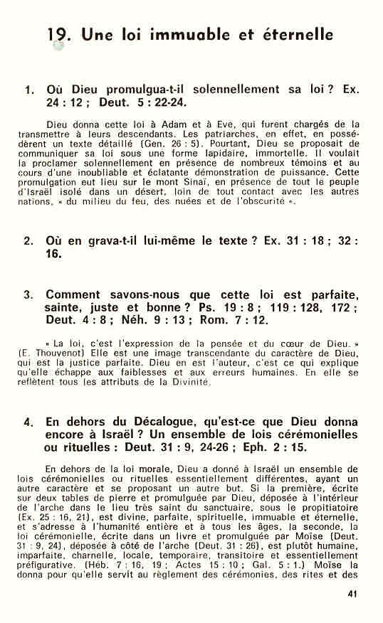 Guide d'études - 19. Une loi immuable et éternelle
