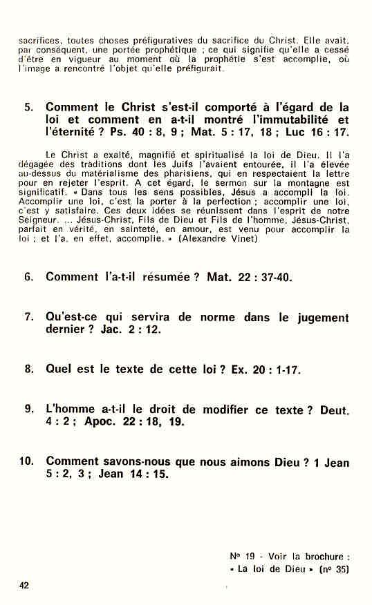Guide d'études - 19. Une loi immuable et éternelle