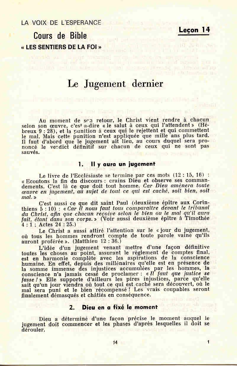 La Voix de l'Espérance #14 Le jugement dernier