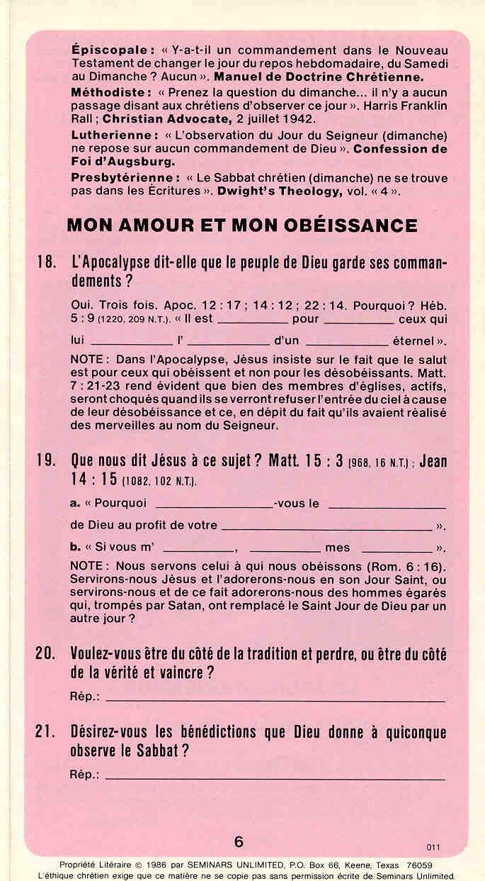 Revelation Seminars #11 L'observation du dimanche et l'Apocalypse